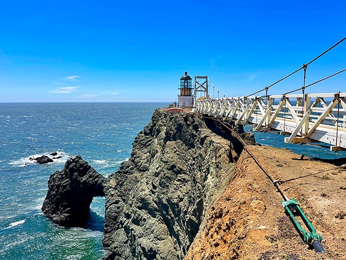 This dramatic suspension bridge makes every visitor feel like Indiana Jones heading to maritime treasure.