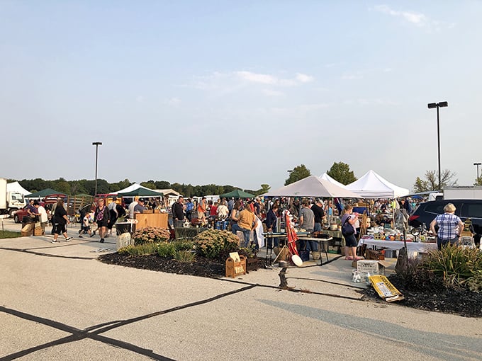 Treasure hunters paradise! White tents stretch across the parking lot like a village of bargain possibilities at St. Gabriel's.