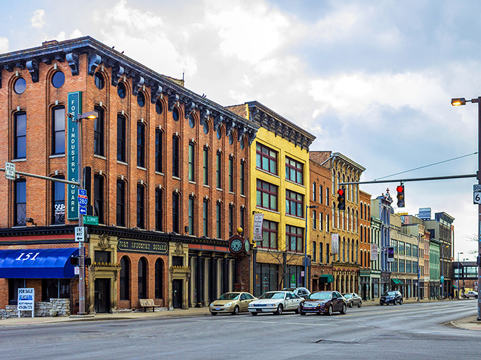 Historic downtown Toledo boasts beautiful brick buildings with character that whispers stories of a bygone industrial era.