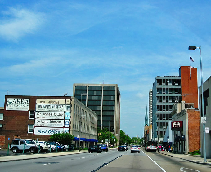 Toledo's downtown skyline rises proudly, where historic buildings rub shoulders with modern offices like old friends at a high school reunion.