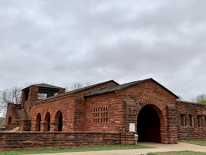 This rustic sandstone pavilion looks like it's auditioning for a Clint Eastwood western. Abilene's architectural time capsule invites you to step back.