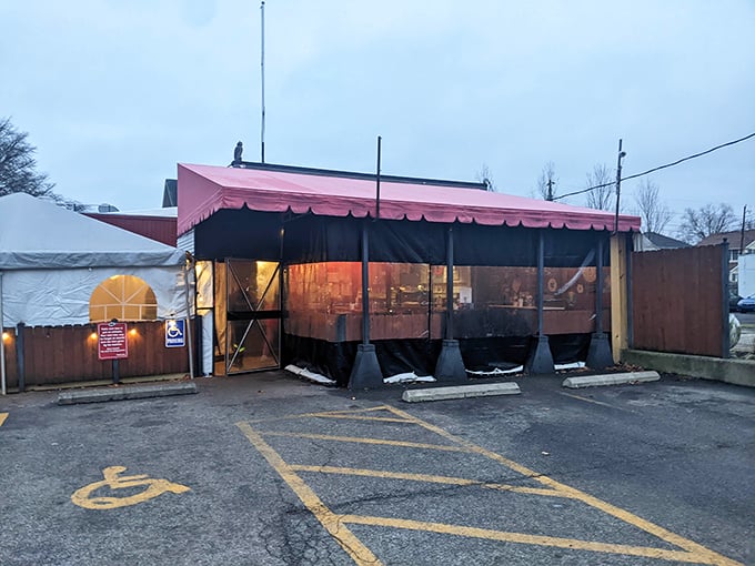 The covered patio at DK Diner screams "breakfast sanctuary." Rain or shine, those umbrellas have witnessed countless coffee refills and life-changing donuts.