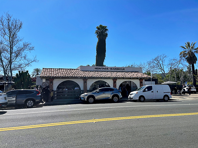 Heritage Barbecue's Spanish-style building proves that great BBQ comes in all architectural flavors. 