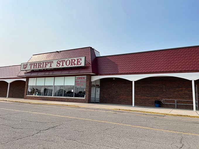Ohio Thrift's sprawling storefront promises adventures in secondhand shopping. The parking lot's usually full for good reason—treasures await inside!