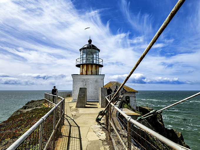 Perched like a chess piece on nature's board, this lighthouse commands respect from every passing ship. 
