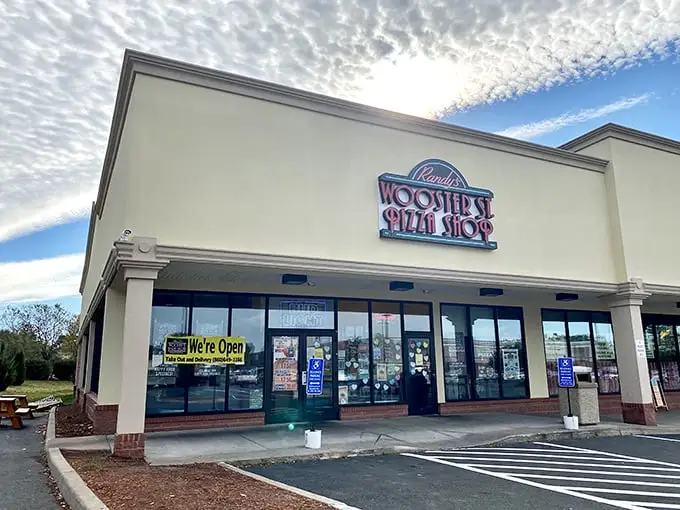 Randy's Wooster Street Pizza: Blue skies and pizza dreams—this unassuming storefront houses some of Connecticut's most crave-worthy pies.