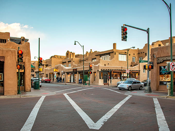 Where old meets older! Santa Fe's distinctive pueblo-style buildings have been stopping traffic since long before there was traffic.