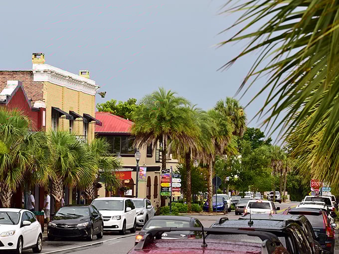 The architectural equivalent of comfort food: colorful buildings, brick streets, and enough palm trees to make you forget you're just an hour from Mickey Mouse territory. 