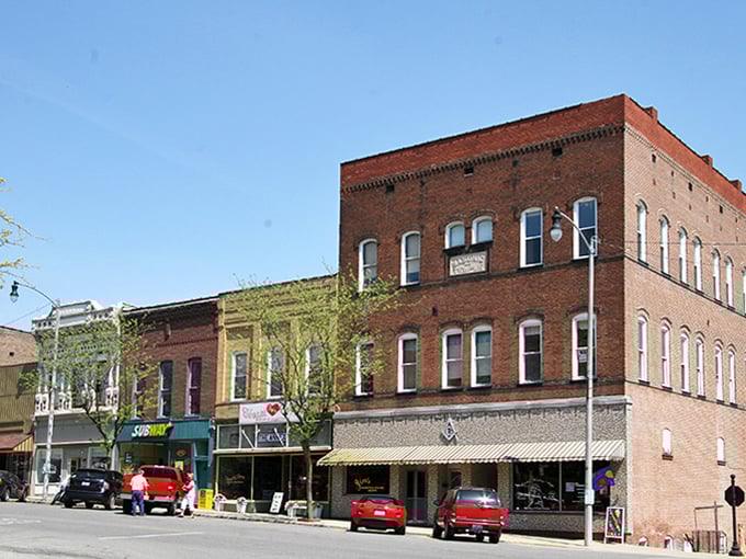 These brick buildings aren't trying to be Instagram-worthy—they're just authentically themselves, which ironically makes them perfect for your social media humble-brag.
