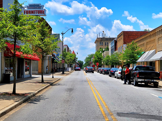 Newberry's tree-lined Main Street could make a Hallmark movie director weep with joy. Those awnings aren't just for show—they're shade for your mid-shopping break.