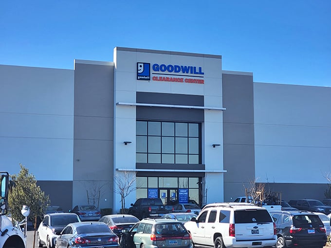 Blue skies and blue carts—the perfect Nevada backdrop for this cathedral of thrift where smart shoppers make pilgrimages for legendary deals.