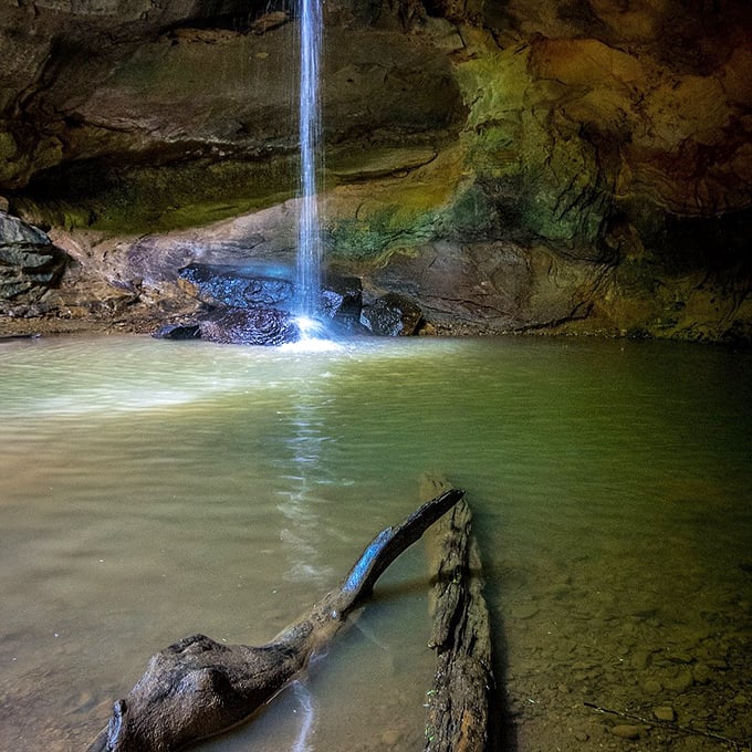 The secret emerald pool looks like Mother Nature's version of an infinity spa – complete with a natural shower feature.