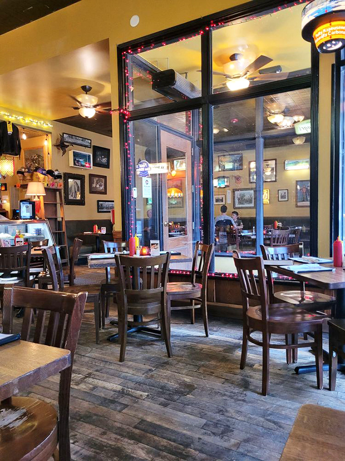 Step inside and you're immediately wrapped in Wisconsin's warm embrace – wooden floors that have supported countless celebrations, and walls that whisper "stay awhile."