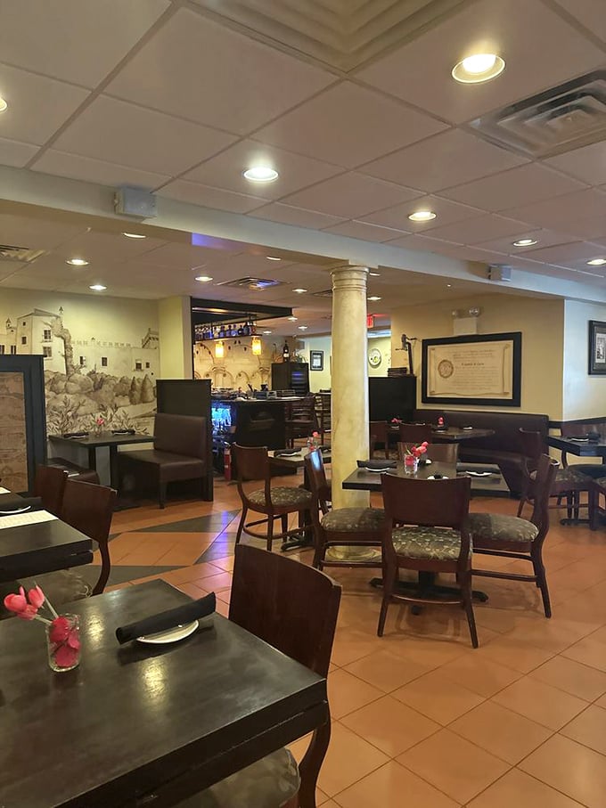 Inside, terra cotta tiles and comfortable seating create that perfect "come as you are, leave considerably happier" Italian dining atmosphere.