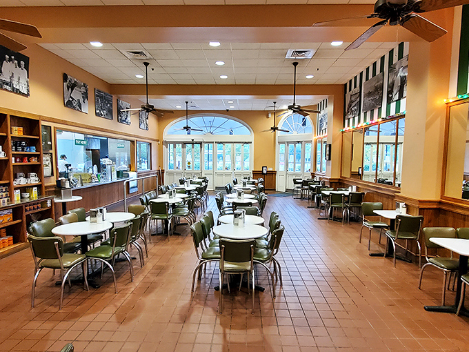 Simplicity reigns supreme inside this temple of fried dough. No distractions from the mission at hand: consuming perfect beignets while contemplating life's sweetest moments.