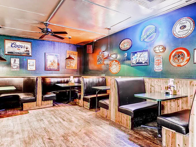 Where beer signs glow like culinary lighthouses and wooden booths have witnessed decades of Denver dining stories. This isn't ambiance—it's authentic character.