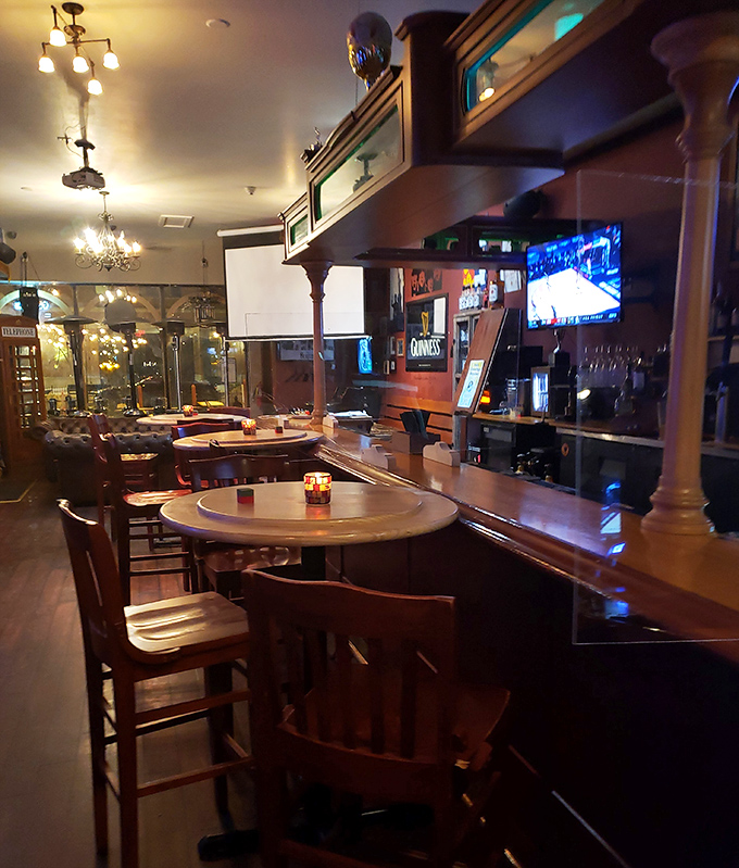 Step inside and you're transported across the Atlantic – dark wood, warm lighting, and the promise of a perfectly poured pint awaiting your arrival.