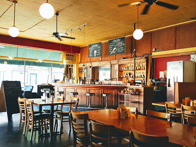 Step inside and time slows down – wooden tables, globe lights, and that unmistakable feeling that you've just found your new favorite hangout spot.