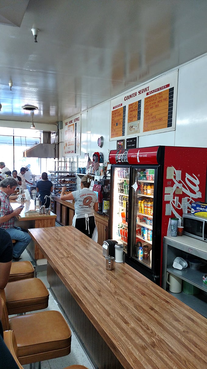 No-frills counter seating where donut dreams come true. This isn't Silicon Valley innovation—it's timeless perfection.