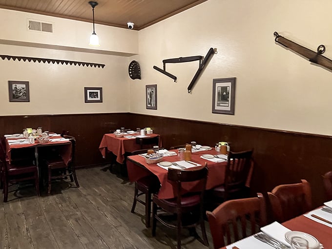 Step inside and time politely stops, offering wooden charm and red tablecloths that have hosted more celebrations than a calendar factory.