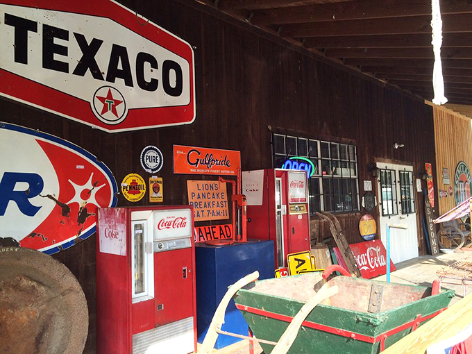 Vintage Americana at its finest! These retro Texaco and Coca-Cola signs aren't just decorations – they're portals to an era when gas was cheap and soda came in glass bottles.