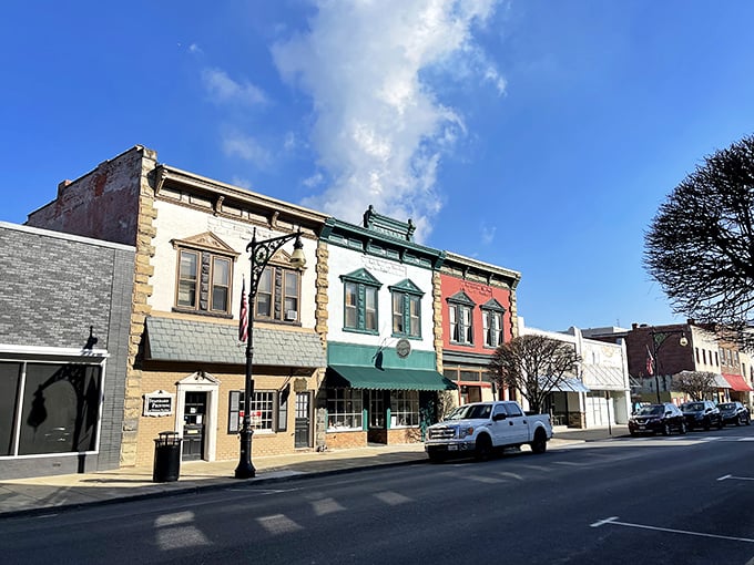 Historic storefronts line downtown Covington like a living museum where modern life and yesteryear shake hands daily.