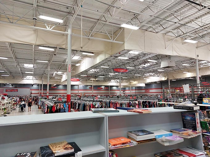 High ceilings and endless racks create a thrifter's paradise where time seems to stand still, except for your watch which is telling you it's been three hours already.