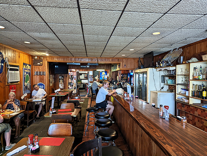 Classic wood paneling, drop ceiling tiles, and a bar that's seen decades of Pittsburgh stories. This isn't interior design—it's authenticity you can't fake.