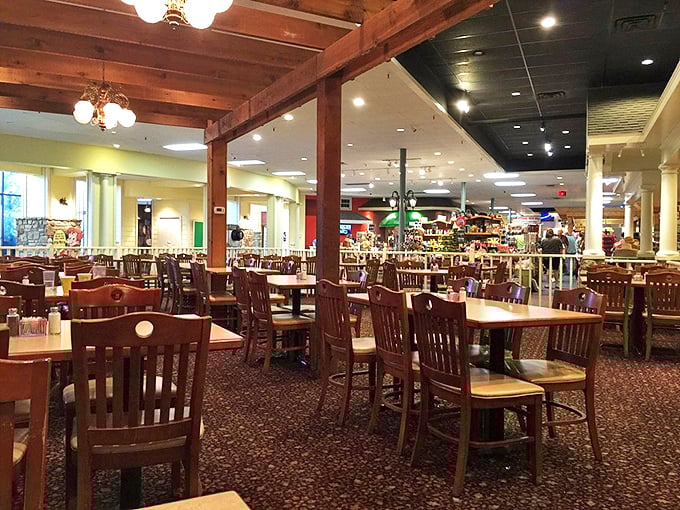 Wooden beams and warm lighting create the perfect backdrop for the impending food coma. This isn't just dining—it's a Midwestern sanctuary.