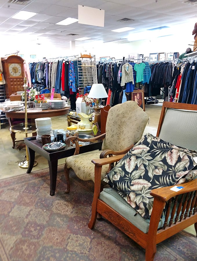 Where one person's castoffs become another's treasures—furniture and clothing sections create a secondhand wonderland for savvy shoppers.