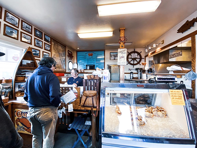 Inside this maritime time capsule, nautical décor and a display case of fresh catches create the perfect prelude to seafood nirvana.