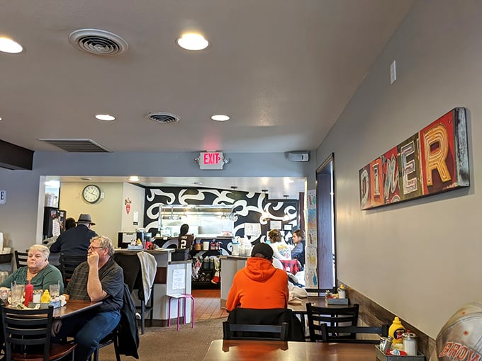 Where breakfast dreams come true. The vintage "DINER" sign isn't just decoration—it's a promise of good things to come.