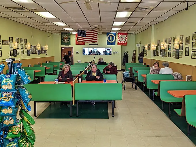 Green vinyl booths that have witnessed countless first dates and family gatherings. This isn't manufactured nostalgia—it's the real deal, worn in and wonderful.