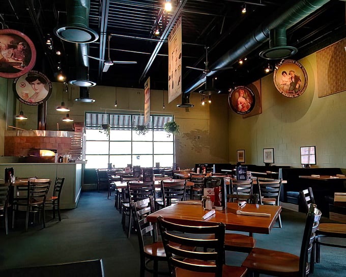 Inside, wooden tables and industrial-chic decor create that perfect "Cheers" vibe—where everybody might not know your name yet, but they'll welcome you anyway.