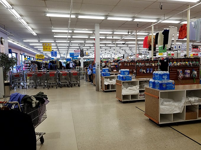 Navigate aisles wide enough for cart races between bargain hunters. The fluorescent lighting might not be glamorous, but it spotlights deals better than any runway.