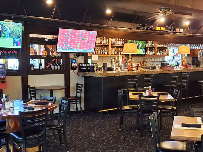 Inside, the bar area strikes that perfect balance between "neighborhood watering hole" and "serious steak destination" – where sports on TV never outshine the main attraction.