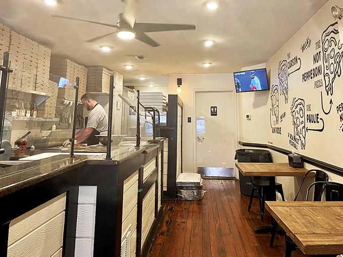 Simplicity reigns supreme in Angelo's no-frills interior. Wooden floors, minimalist seating, and a counter where sandwich magic happens—this place puts every ounce of focus on the food.