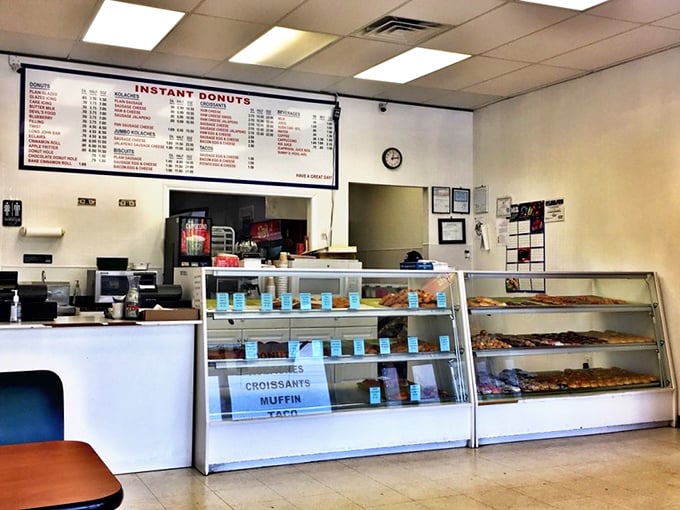 Inside, the no-nonsense interior tells you everything you need to know: this place prioritizes pastry perfection over pretentious decor. Function over fashion, just as it should be.