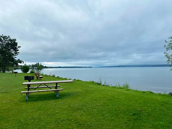 Baraga State Park's peaceful lakeside view offers the perfect spot for contemplation—or figuring out which fishing lure to try next.