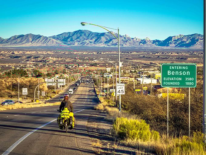 Benson greets visitors with that classic small-town welcome sign – no velvet rope or cover charge required for this exclusive club.
