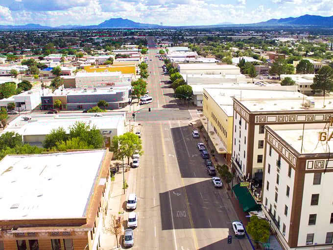 Douglas delivers big views with small-town prices! This aerial shot shows the spacious streets and mountain backdrop that charm fixed-income residents.