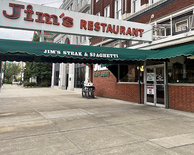 Jim's iconic red sign has been guiding hungry Huntington locals to steak paradise since before Instagram could make food famous.