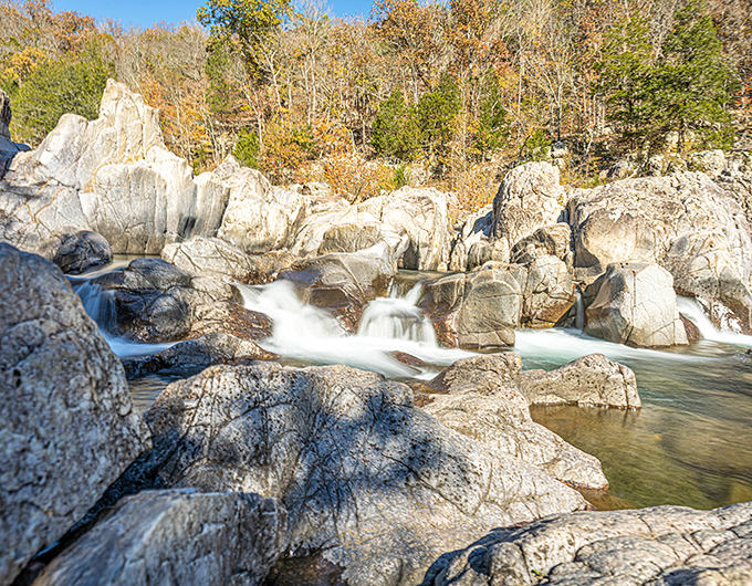 Mother Nature's jacuzzi! These ancient rock formations at Johnson's Shut-Ins create nature's perfect water park without the admission fee.