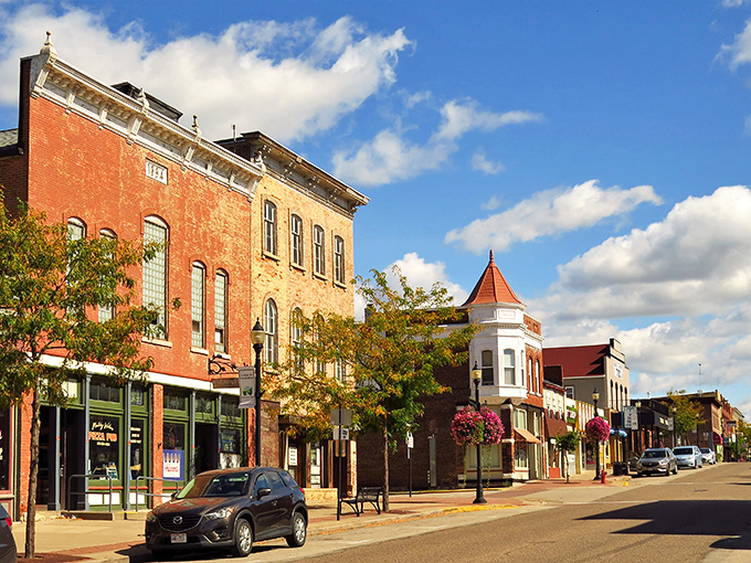 Prairie du Chien: Postcard-perfect downtown where brick buildings tell stories of river trade and the pace moves slower than molasses in January.