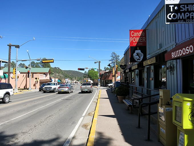 Ruidoso's main drag offers small-town shopping without big-city prices – and those mountains aren't charging admission!