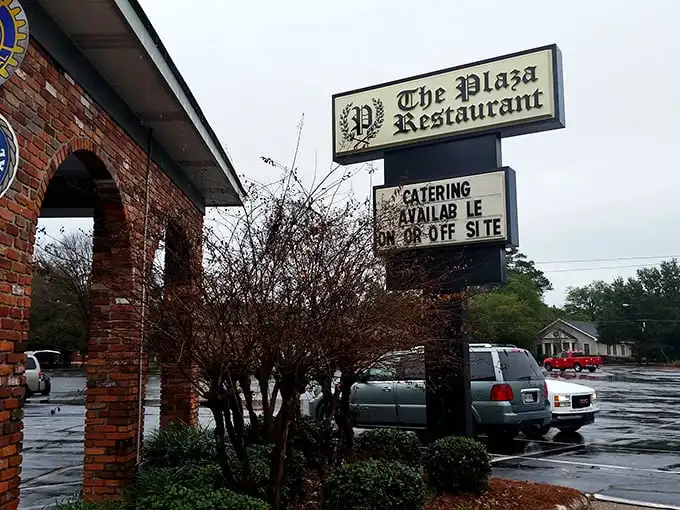 The Plaza's classic brick arches have welcomed hungry Thomasville diners for generations – some for the oysters, most for the steaks.