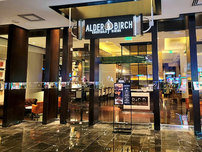 Where Vegas sophistication meets carnivore's delight – Alder & Birch's contemporary design sets the stage for serious steak business.