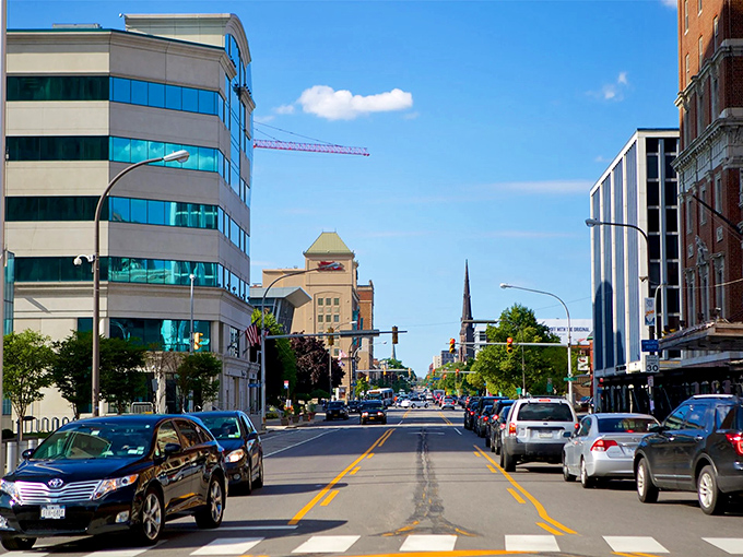 The architectural gems lining these streets whisper stories of America's industrial golden age with quiet pride. 