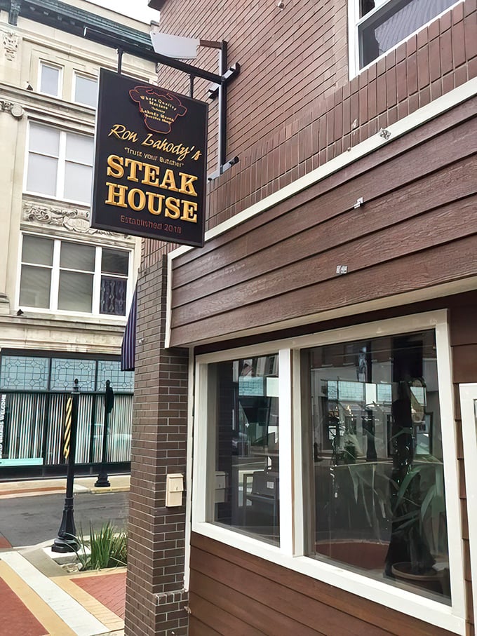 "Trust Your Butcher" isn't just clever signage—it's solid life advice when the butcher knows their way around prime beef like this.