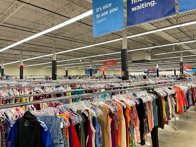 Row after glorious row of potential finds—like a department store where everything has a story to tell.